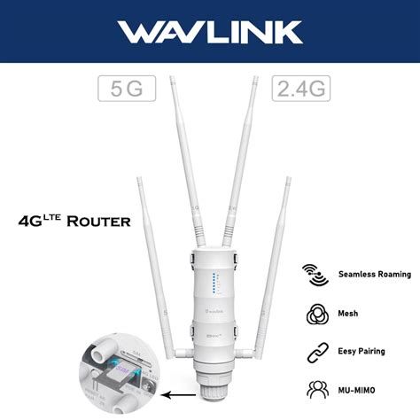 WAVLINK AC1200 Converge Wifi CPE 4G LTE Outdoor Wi Fi Router Dual Band