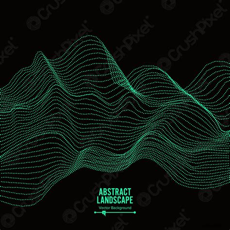 Abstract Landscape Background Array With Dynamic Particles Vector