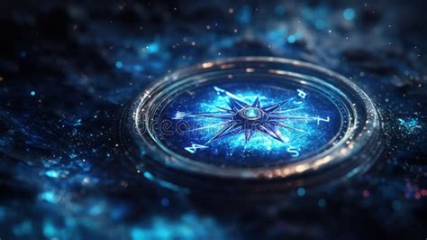 Mystical Compass In Cosmic Space Digital Art Sci Fi Environment
