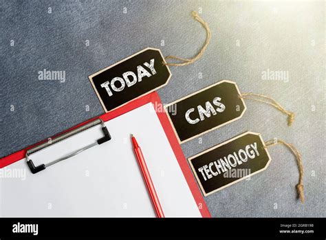 Sign Displaying Cms Technology Business Approach Programs That Are Used To Create And Manage