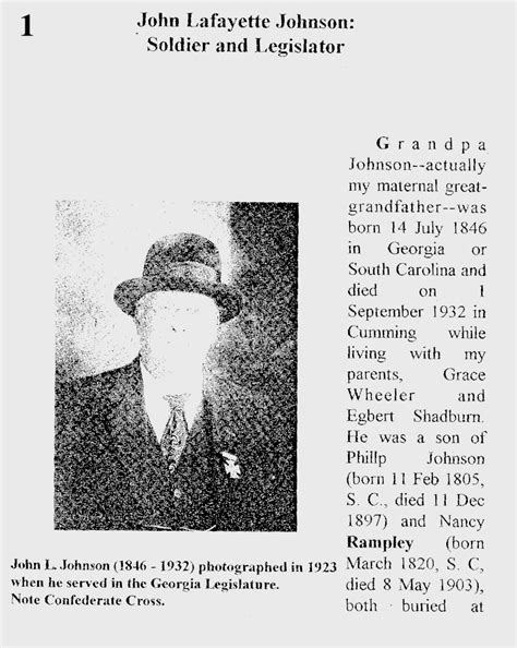 John Lafayette Johnson 1846 1932 Find A Grave Memorial