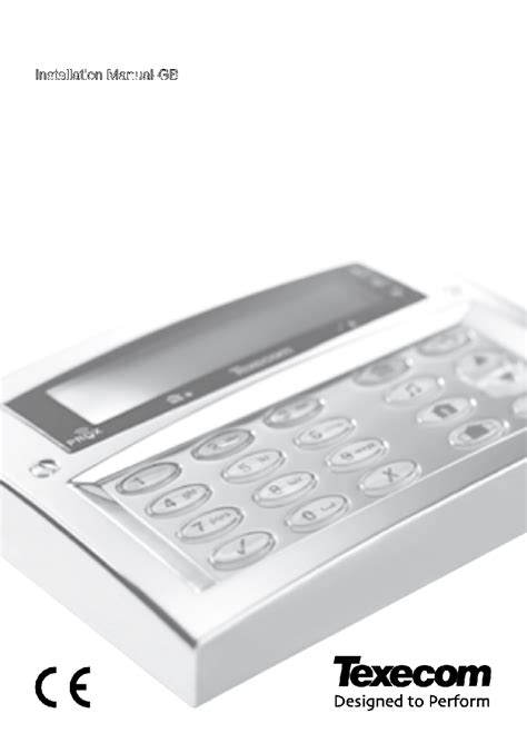 Texecom Premier Elite Fmk Keypad Installation Manual Pdf View Download