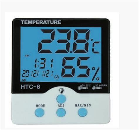 HTC-6 LCD display temperature and humidity meter clock