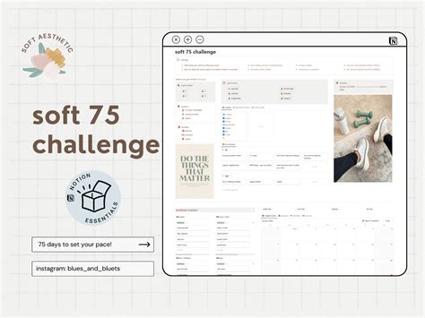 Soft 75 Challenge For Free By Blues And Bluets Productivity Notion