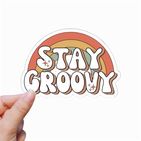 Stay Groovy Sticker Retro Groovy Sticker 70s Sticker Quote Sticker
