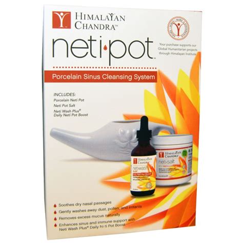 Himalayan Institute Neti Pot Porcelain Sinus Cleansing System 3 Piece