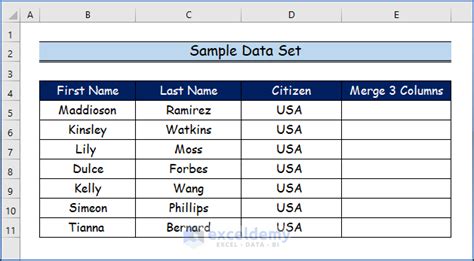 How To Merge 3 Columns In Excel 4 Easy Ways Exceldemy