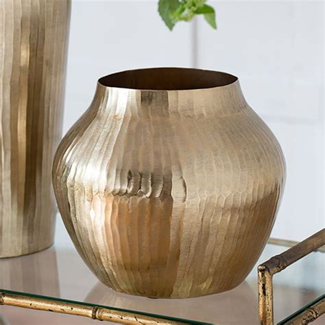 Gold Finish Chisel Vase 11 5 Inch Antique Farmhouse
