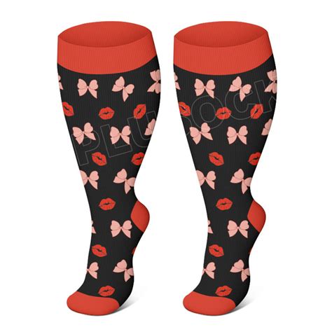 Free Today Plus Size Kiss Bow Compression Socks Plusock