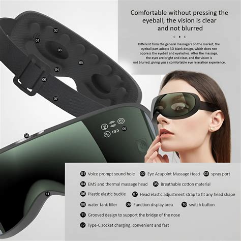 Electric Vibration Eye Massager Pulse Steam Eyeglasses