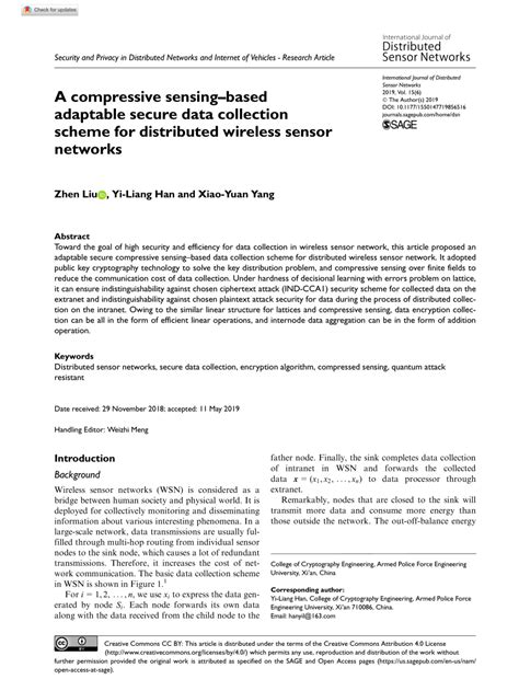 Pdf A Compressive Sensing Based Adaptable Secure Data Collection
