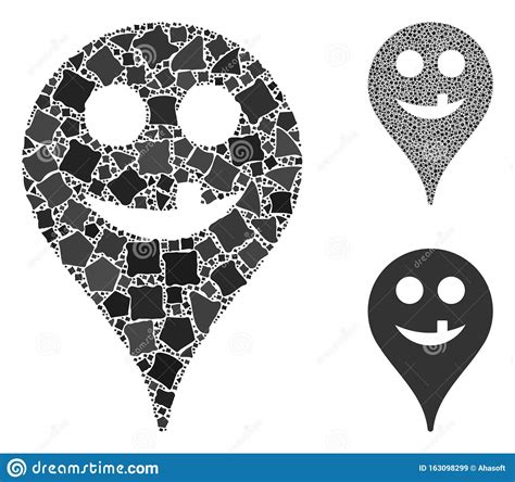 Tooth Smiley Map Marker Composition Icon Of Inequal Elements Stock