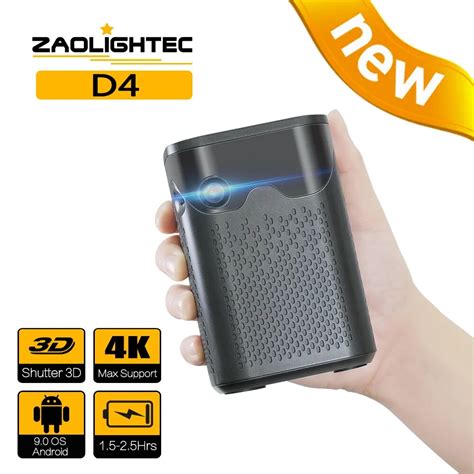 ZAOLITGHTEC Mini Proyector Port Til D4 3D 4K 1080P Inteligente Android
