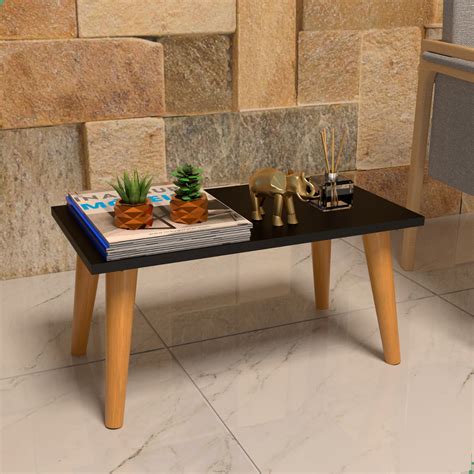 Mesa De Centro Retangular Pequena Em Madeira Moderna Mesinha Lateral