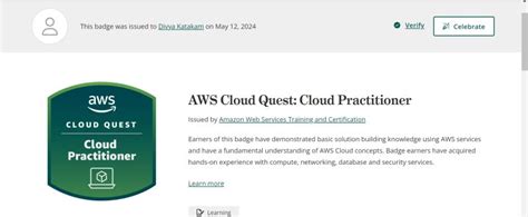 Divya Katakam On Linkedin Amazon Aws Cloud Certificate Badge