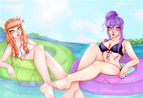 Rule 34 2females 2girls 5 Fingers 5 Toes Asterbun Asterbunart Bikini Bikini Bottom Bikini Top