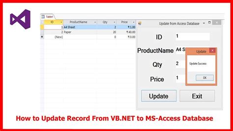 How To Update Data From Vbnet To Ms Access Databasevbnet Tutorial Youtube