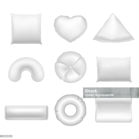 逼真細緻的3d 空白枕頭範本樣板套向量向量圖形及更多充氣品圖片 充氣品 咕臣 圖示 Istock