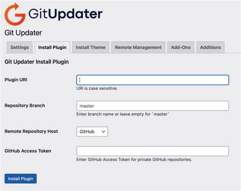 Remote Installation Git Updater