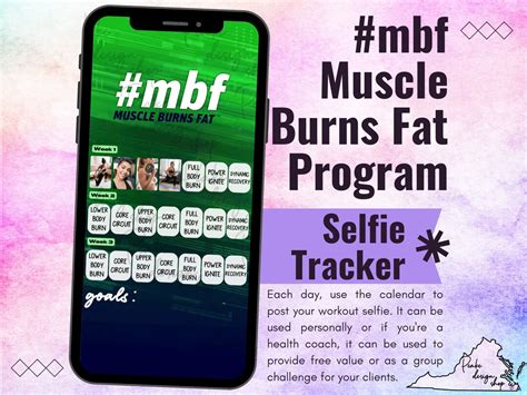 Muscle Burns Fat Mbf Sweaty Selfie Workout Tracker Bodi Etsy