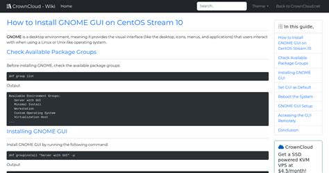 Crowncloud Wiki How To Install Gnome Gui On Centos Stream 10