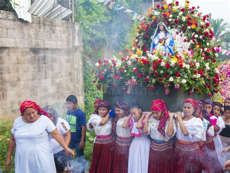 Flower And Palm Festival In Panchimalco El Salvador Editorial Photo