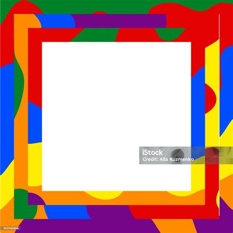 플래그 Lgbt 아이콘 제곱 된 프레임 템플릿 디자인 벡터 일러스트레이션 사랑이 승리합니다 무지개 색상의 Lgbt 기호 게이