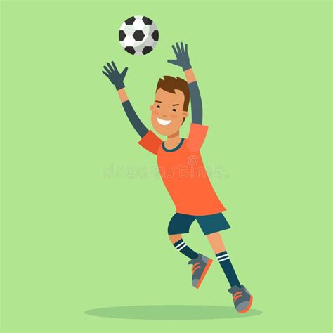 Goalkeeper Jump Catch A Ball Stock Vector Illustration Of Sports