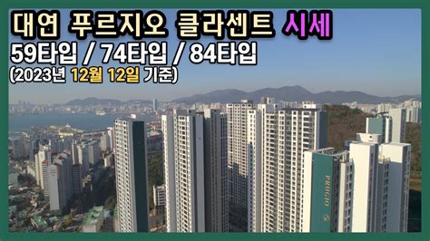 부산 신축 아파트 25평 30평 33평 대연푸르지오 클라센트 12월 매매 전세 매물 시세 정보 Youtube