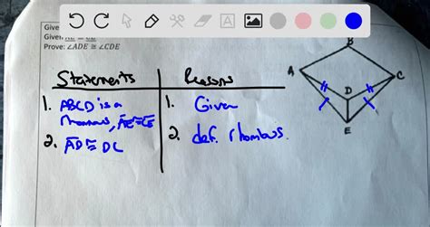 Solved Given Abcd Is A Rhombus Given Ae Ce Prove Ade â‰ Cde