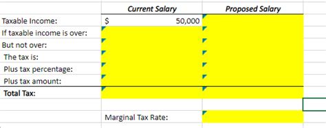 integrated excel tax problem marginal tax rate