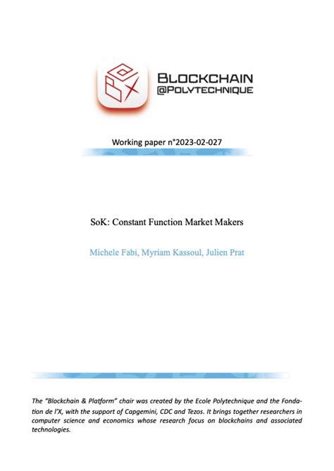 SoK Constant Function Market Makers Blockchain X