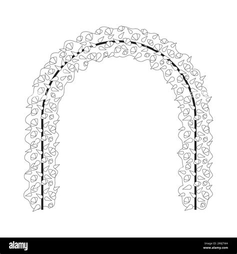 Flowers Arch Monochrome Flat Vector Object Stock Vector Image And Art Alamy