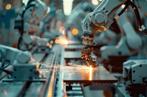 Precision Robotic Arm Welding In High Tech Industrial Automation