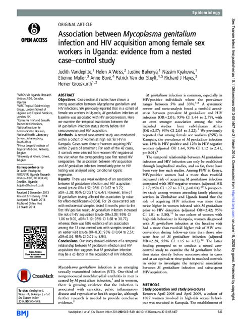 Pdf Association Betweenmycoplasma Genitaliuminfection And Hiv