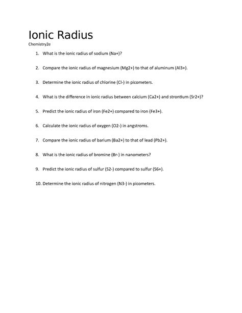 Ionic Radius Self Made Chemistry Worksheet Ionic Radius Chemistry2e