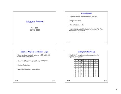 Sequential Logic And Finite State Machine Cit 595 Docsity