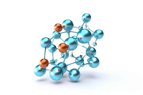 Premium AI Image | A blue and orange molecule model with the number 3 ...