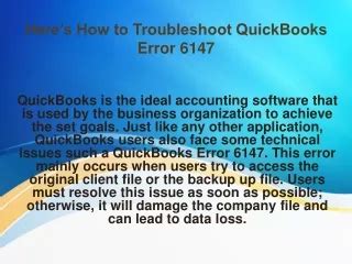 Ppt How To Troubleshoot Quickbooks Error Quickly Powerpoint