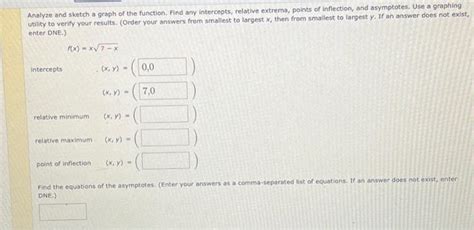 Solved Analyze And Sketch A Graph Of The Function Find Any Chegg