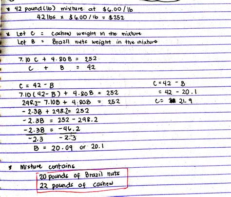 [solved] Pound Of Mixture Equations The Nutty Professor Sells Cashews