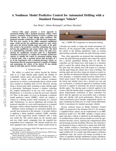 Pdf A Nonlinear Model Predictive Control For Automated Drifting With