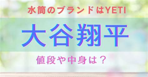 大谷翔平が使っている水筒はyeti！中身は何が入っている？値段は？ ぽじてぃ部log