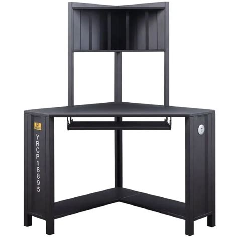Cargo Container Style Corner Desk With Hutch Vigshome
