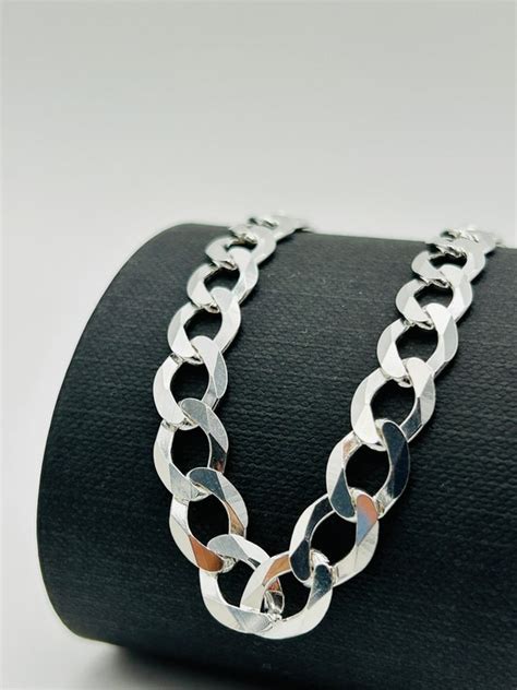 24 In Sterling Silver Chain Chunky 9mm Sterling Silver Curb Chain