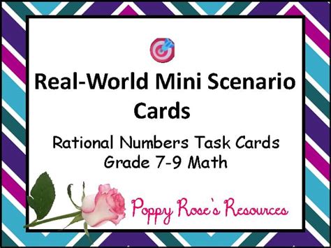 Rational Numbers Task Cards Real World Mini Scenario Tpt