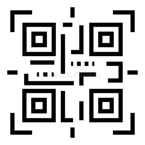 Qr Code Identification Icon Outline Style Stock Vector Illustration