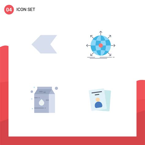 4 universal flat icons set for web and mobile applications arrow