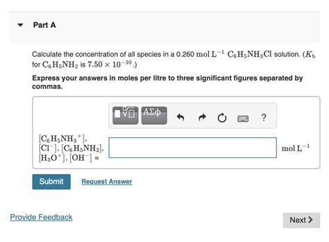 Solved Calculate The Concentration Of All Species In A Chegg Com