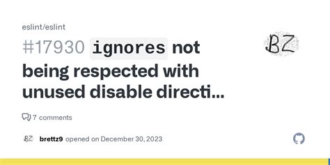 `ignores` Not Being Respected With Unused Disable Directive Reporting · Issue 17930 · Eslint